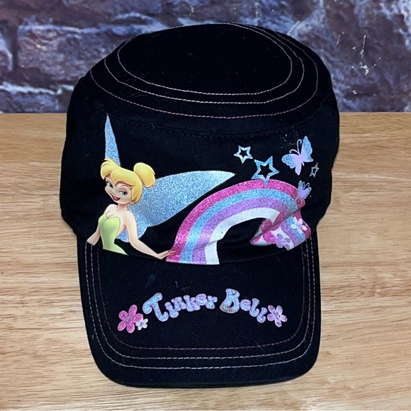 Disney | Accessories | Disney Tinkerbell With Rainbow Hat Cap Black Os ...